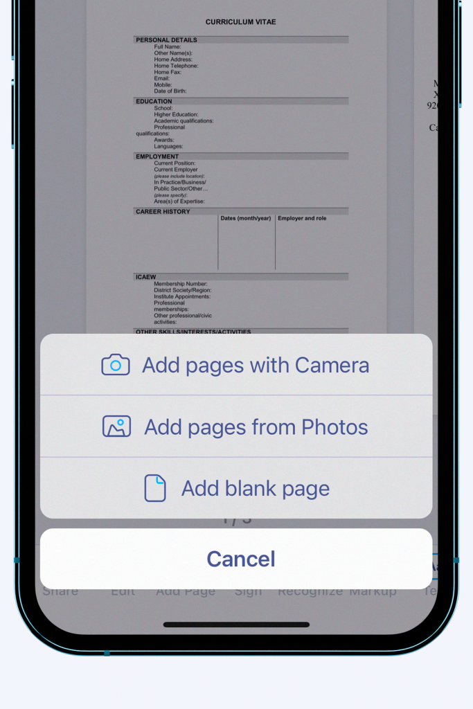 How to Add New Pages to a PDF Document on Your Mobile Phone - iScanner