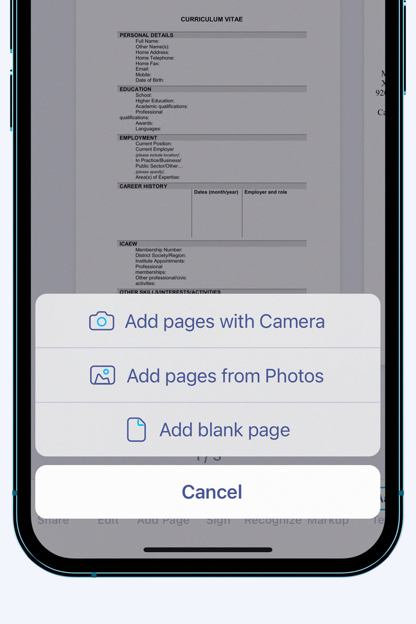 How to Add New Pages to a PDF Document on Your Mobile Phone - iScanner