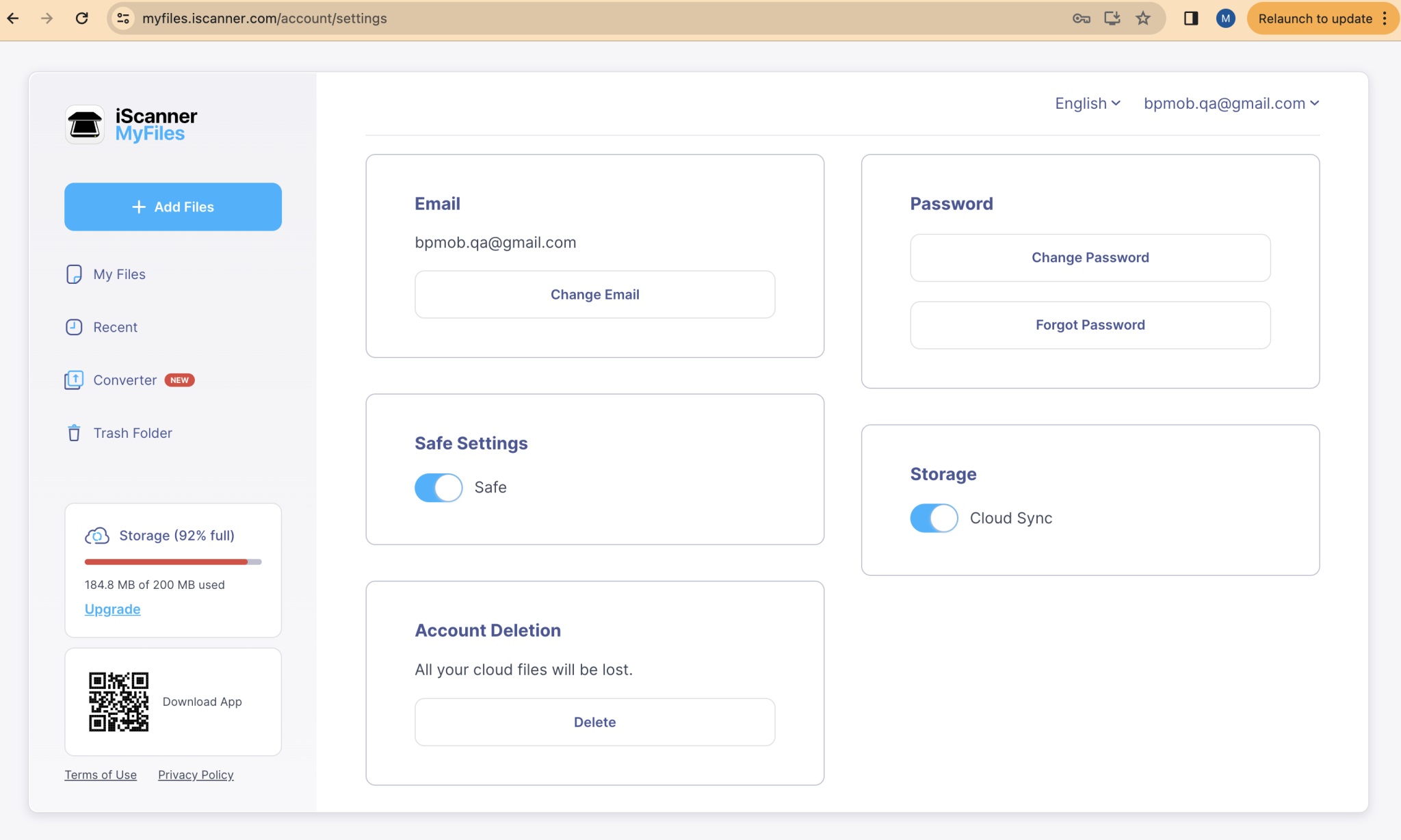 iScanner Account Deletion - iScanner